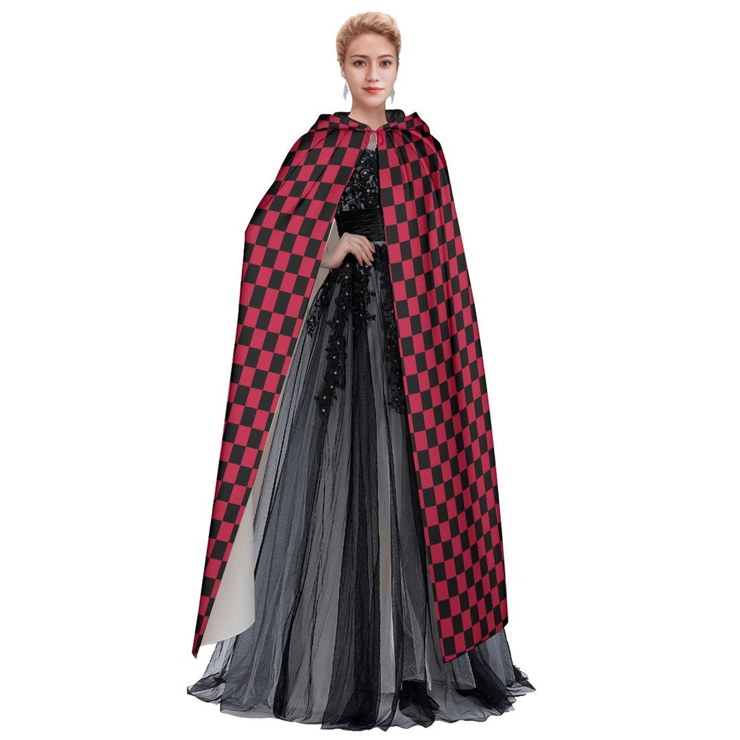 Red/black Checkered Unisex Cloak - Etsy