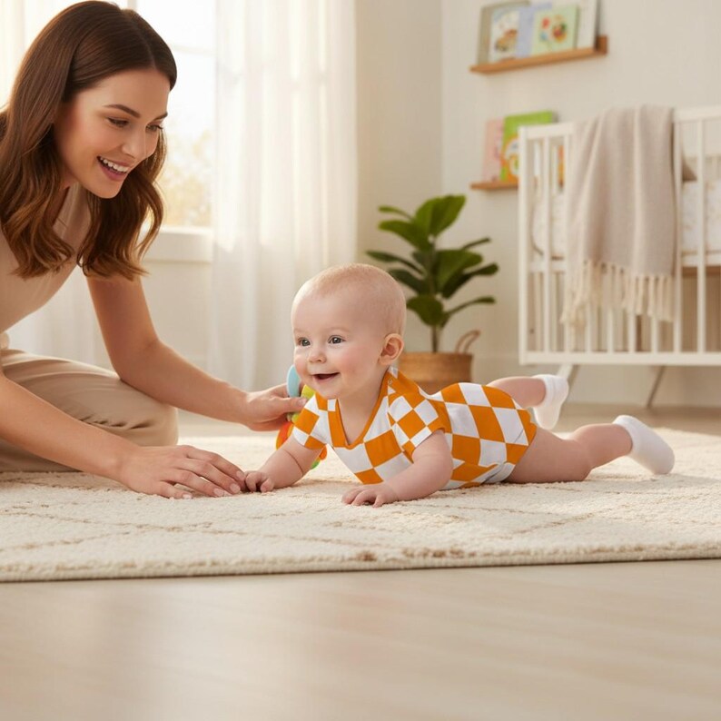 Checkerboard Baby Romper Baby Shower Gift First Birthday Gift Tennessee ...