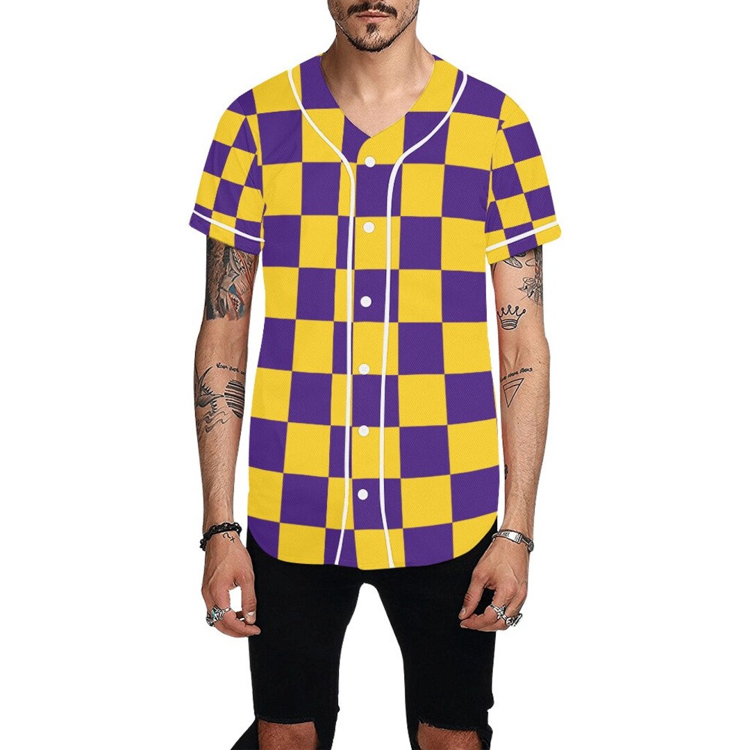 Men's Checkerboard Baseball Jersey - Etsy