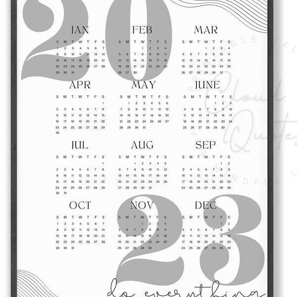 Inspirational Quotes Wall Calendar 2023 - Etsy