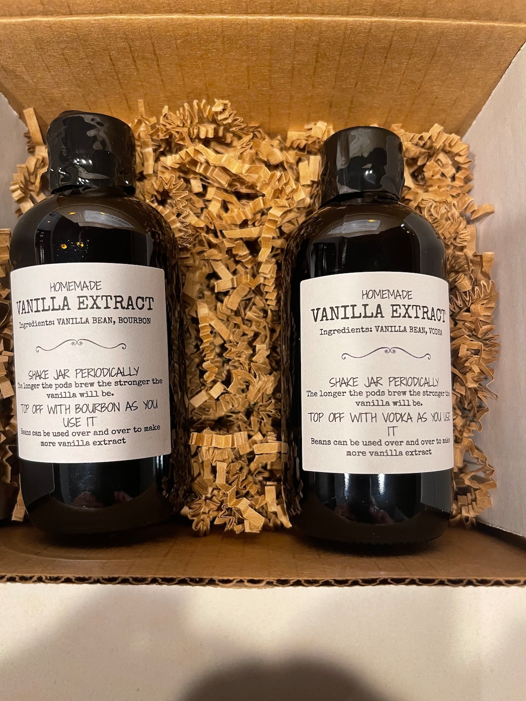 Pure Vanilla Extract— #2 Bottles @ 4oz Each Plus Half a Vanilla Bean ...