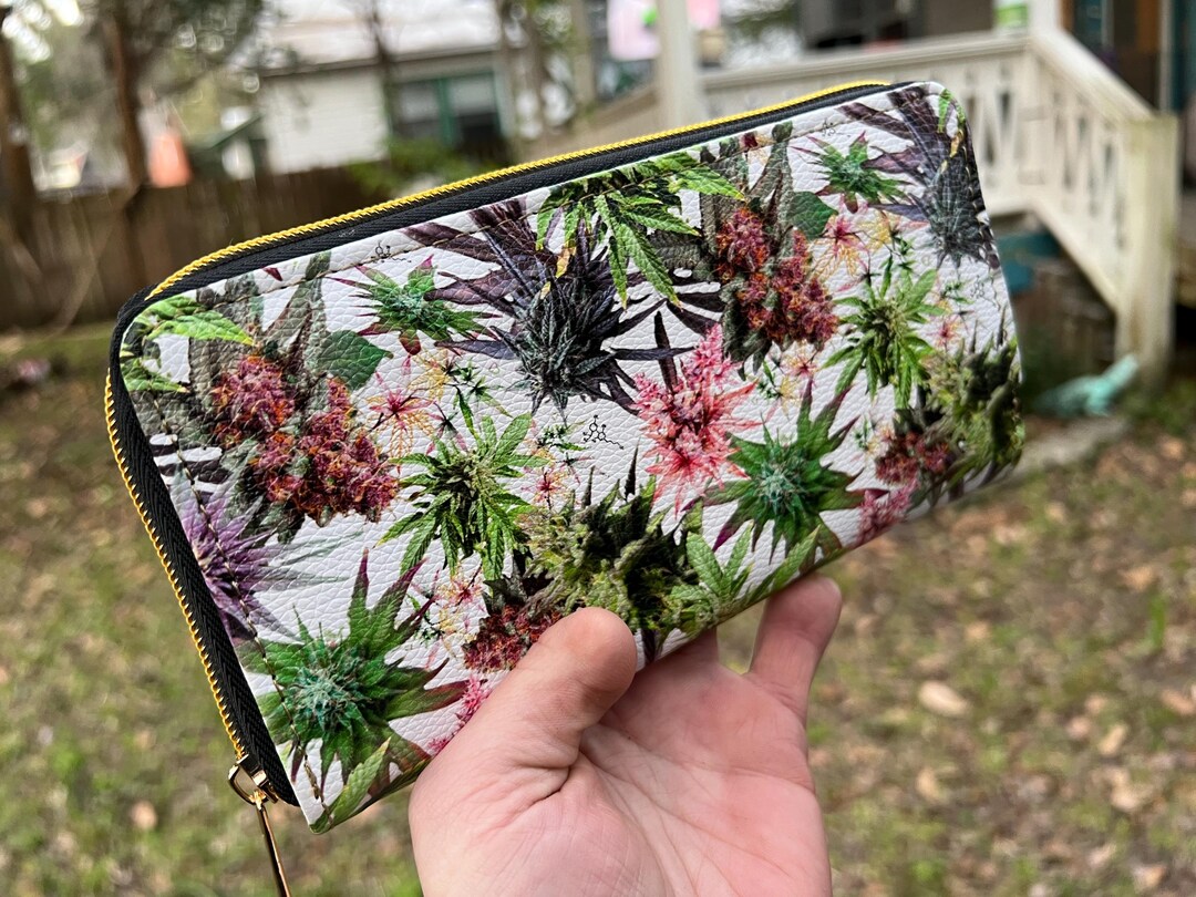 Cannabis Flower Zipper Wallet - Etsy