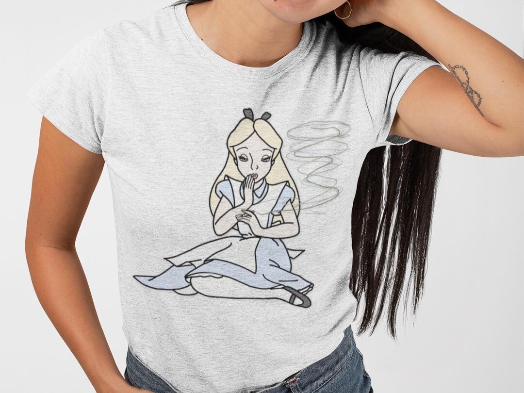 Smoking Alice in Wonderland T-shirt, Funny Disney Pot Tee - Etsy