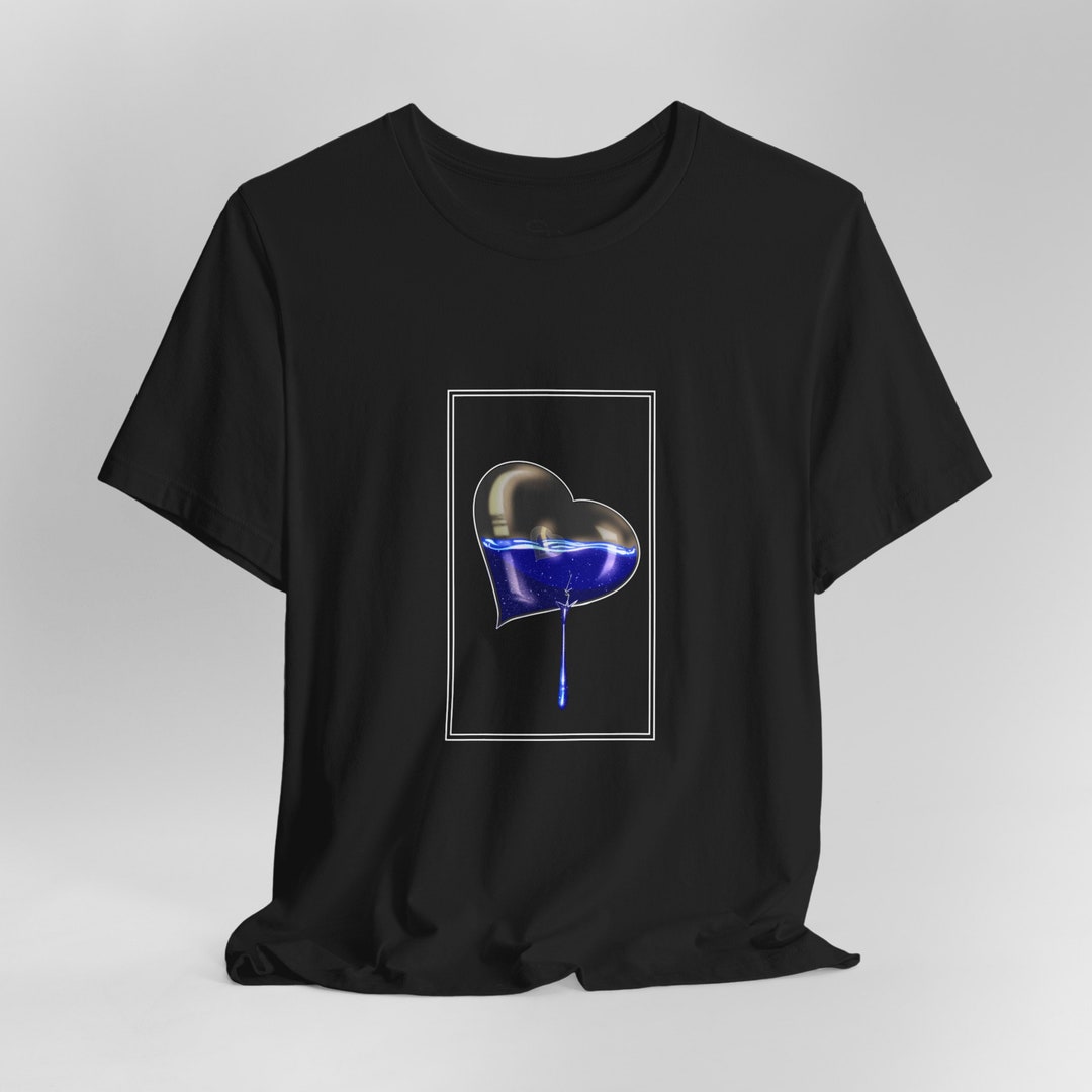 Blue Broken-heart T-SHIRT | GOTH | Gamer Mana Black T-shirt | Black T ...