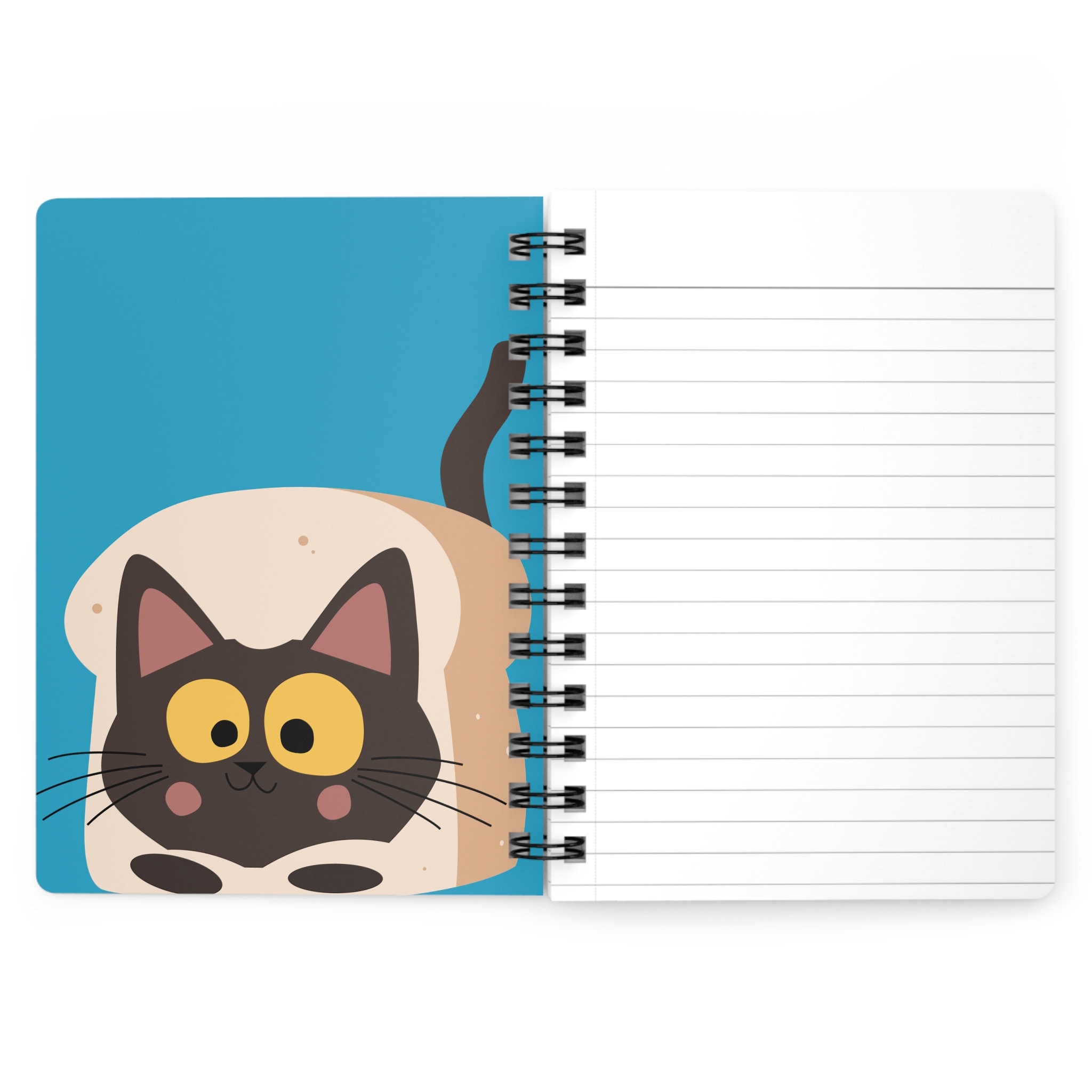 Spiral Bound Cat Notebook | Cat Themed Notebook | Blue Notebook | Pet ...