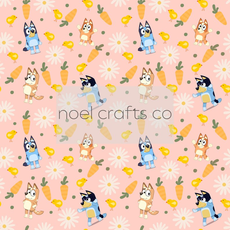 Easter Bluey Seamless Pattern - Etsy Australia
