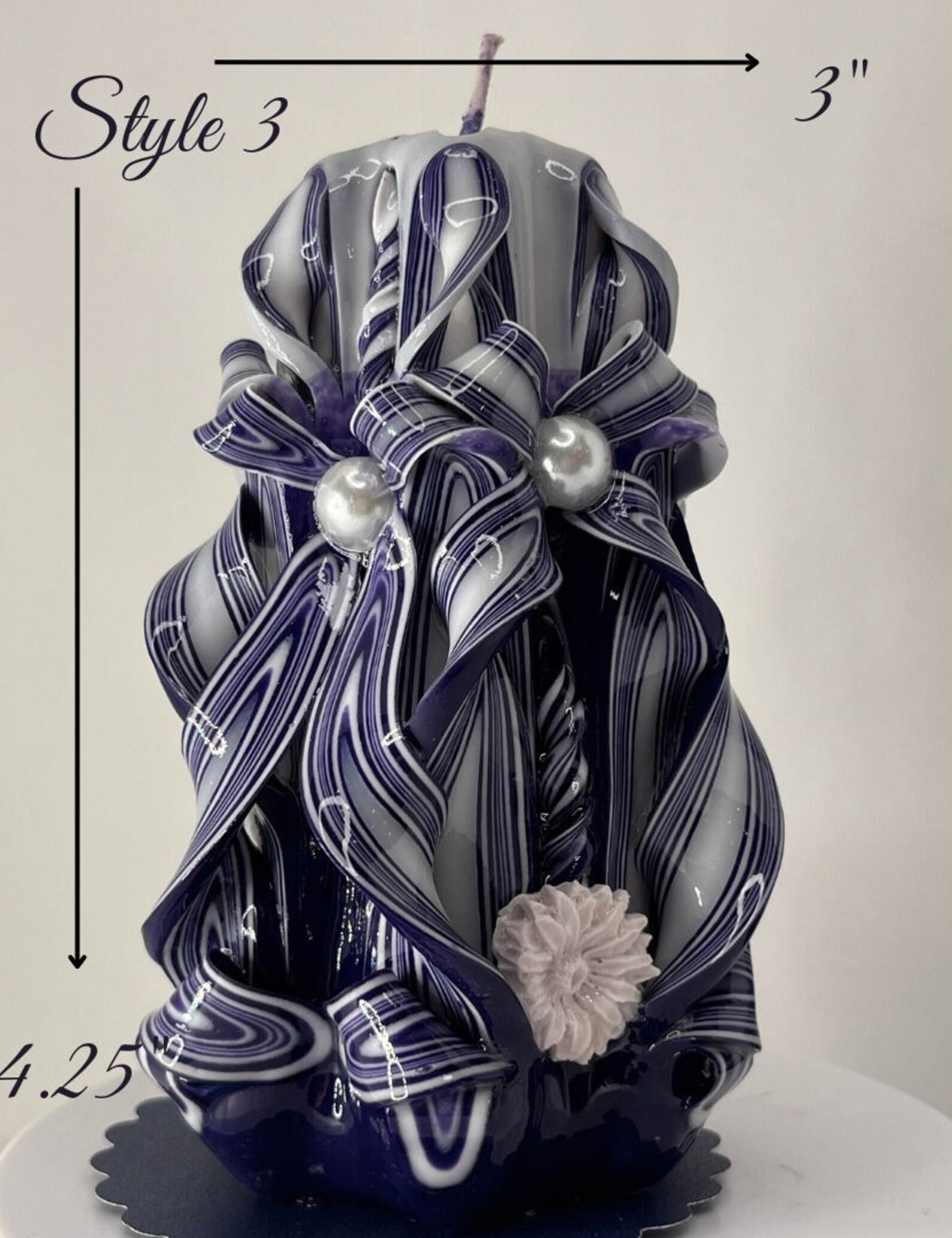 Regal Elegance: Royal Purple Carved Candles Ideal Home Decor and ...
