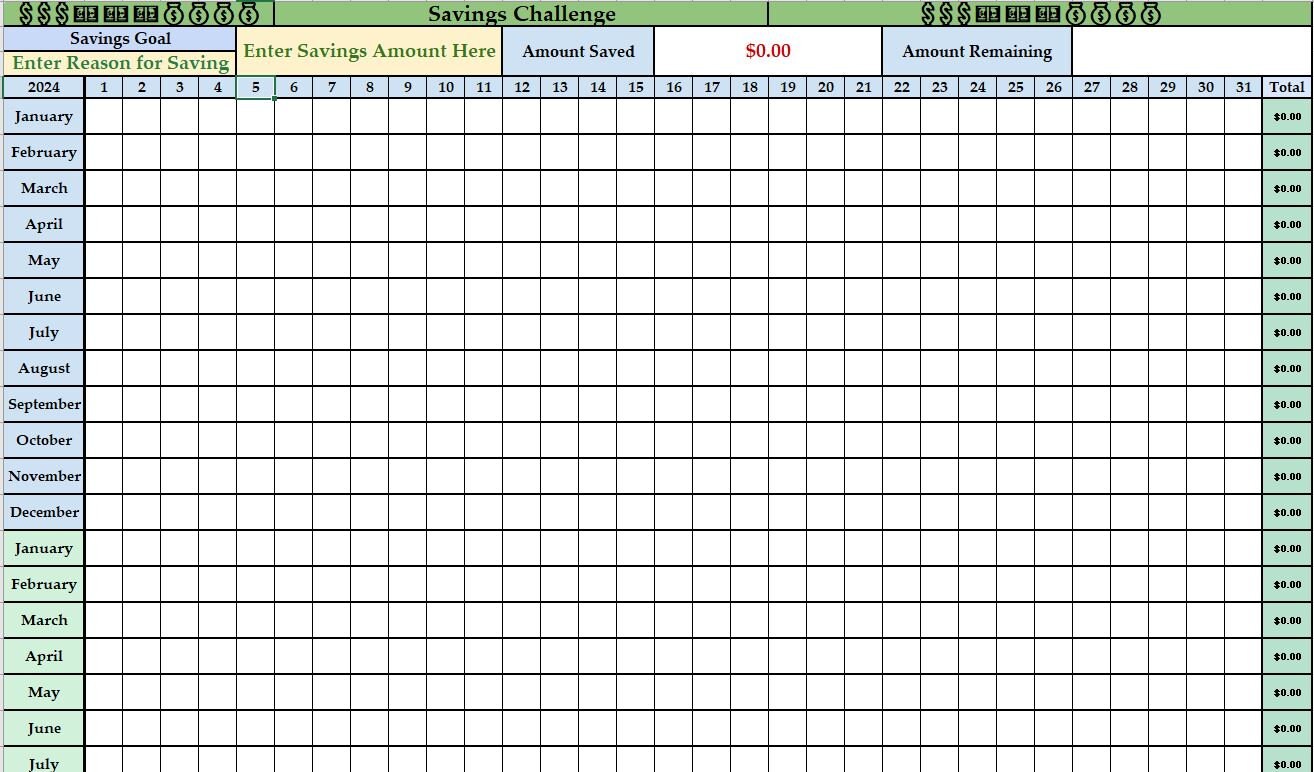 Savings Challenge Bundle Spreadsheets - Etsy