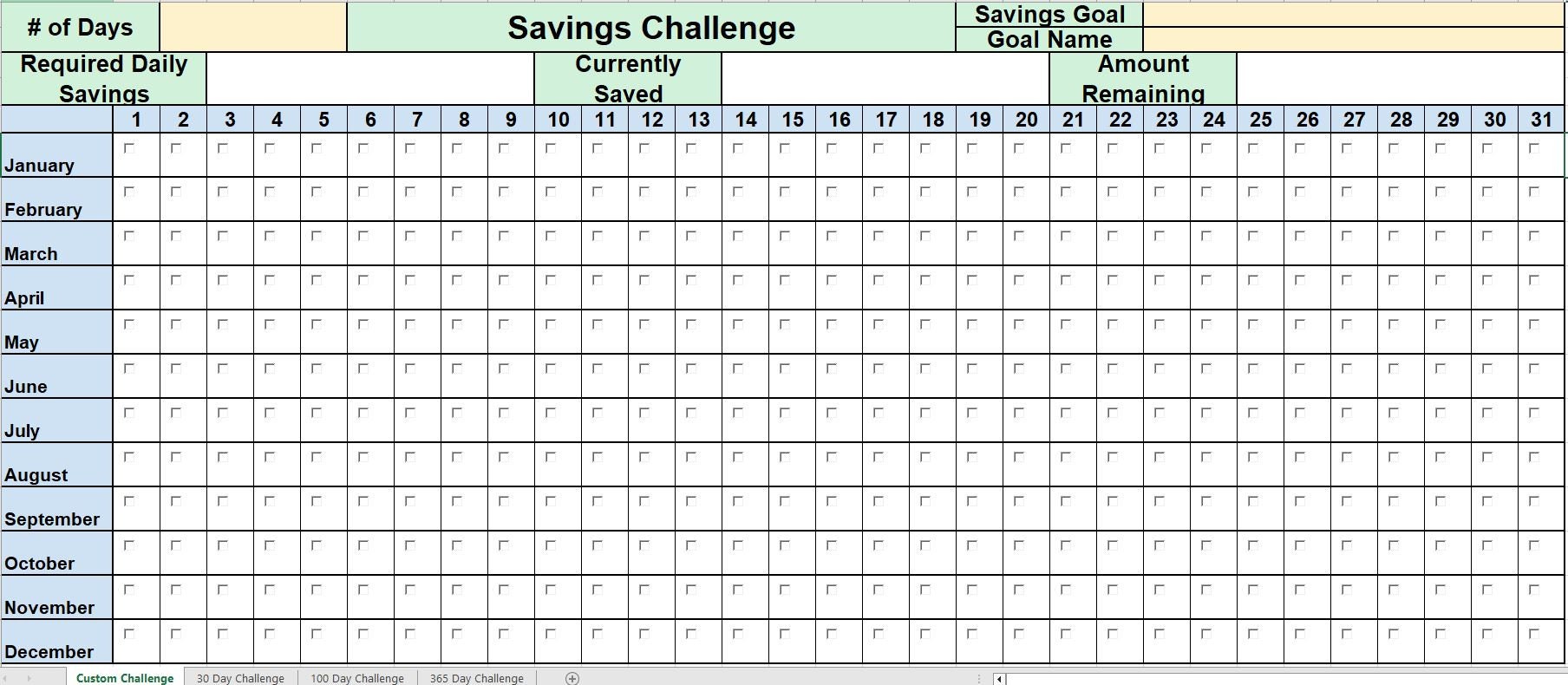 Savings Challenge Bundle Spreadsheets - Etsy