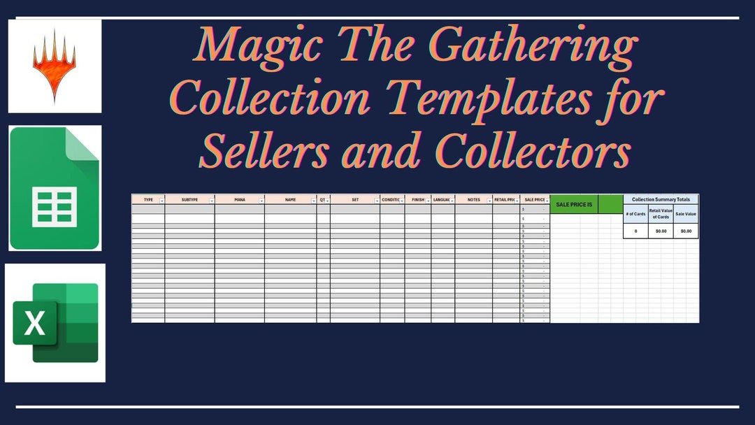 Magic the Gathering Collection Templates for Sellers and Collectors ...