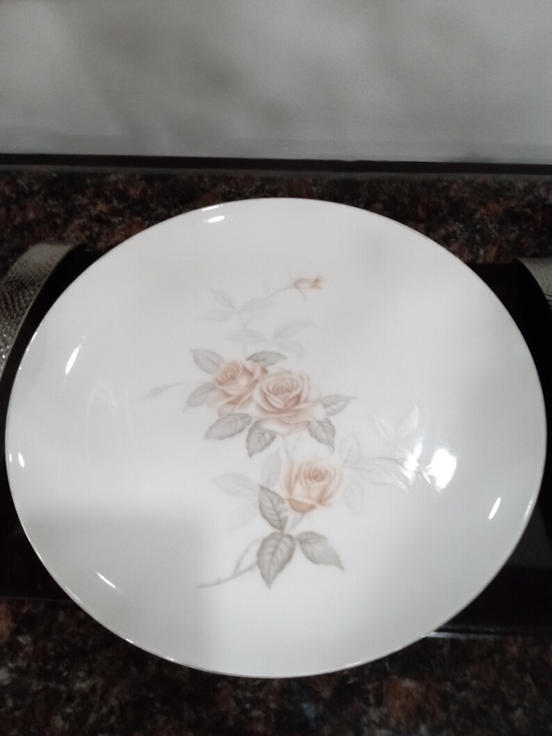 Vintage ELAINE by ACI Beige Roses Gray Leaves Dinner Plate - Etsy