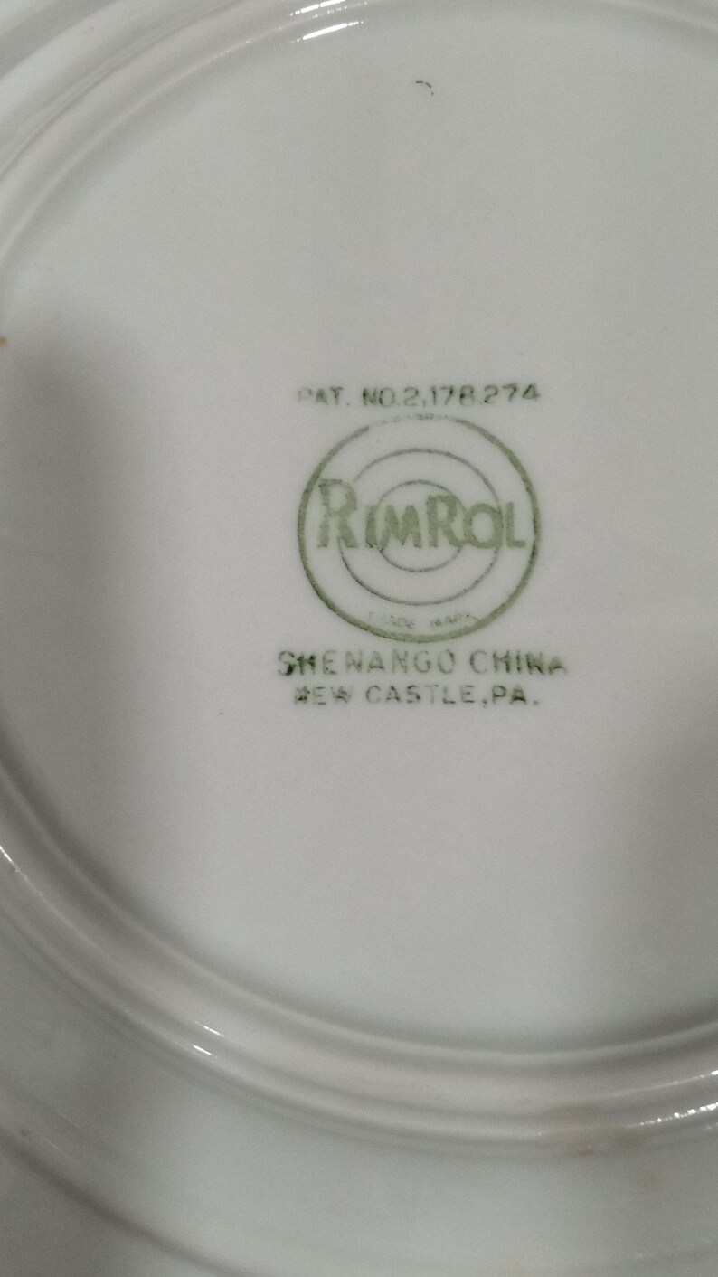 Vintage Restaurant Ware SHENANGO CHINA RIMROL Maroon Floral Flowers ...