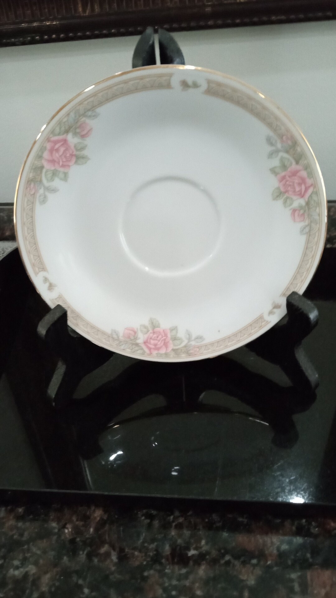 Vintage TIENSHAN Fine China Rose Pattern Saucer - Etsy