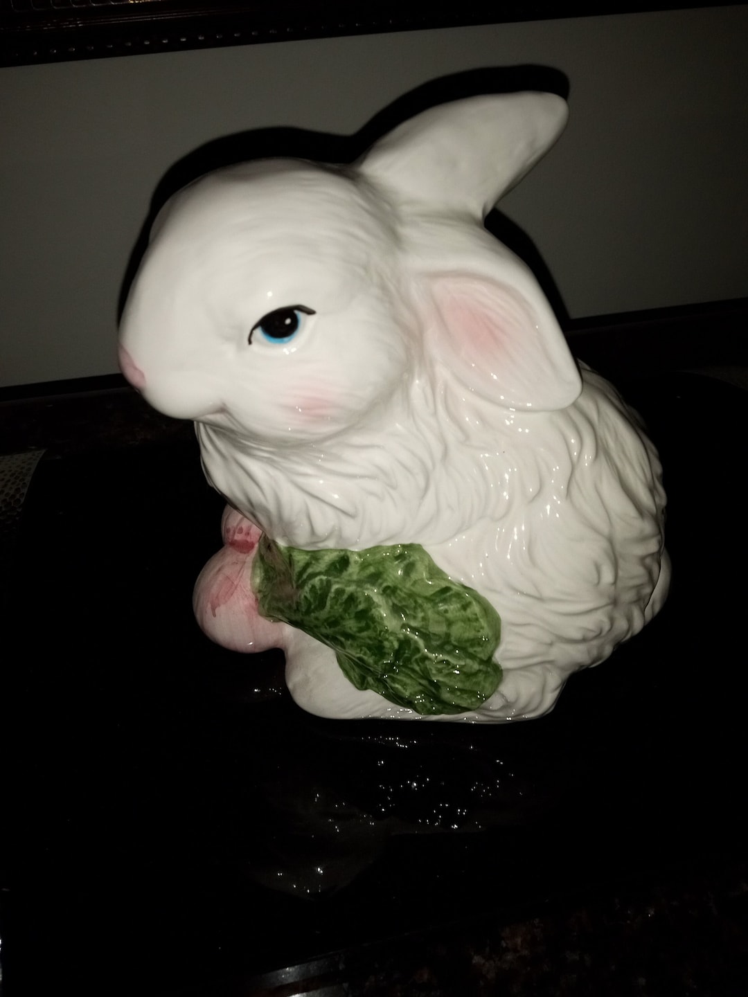 Vintage White Ceramic Rabbit With Radishes. - Etsy
