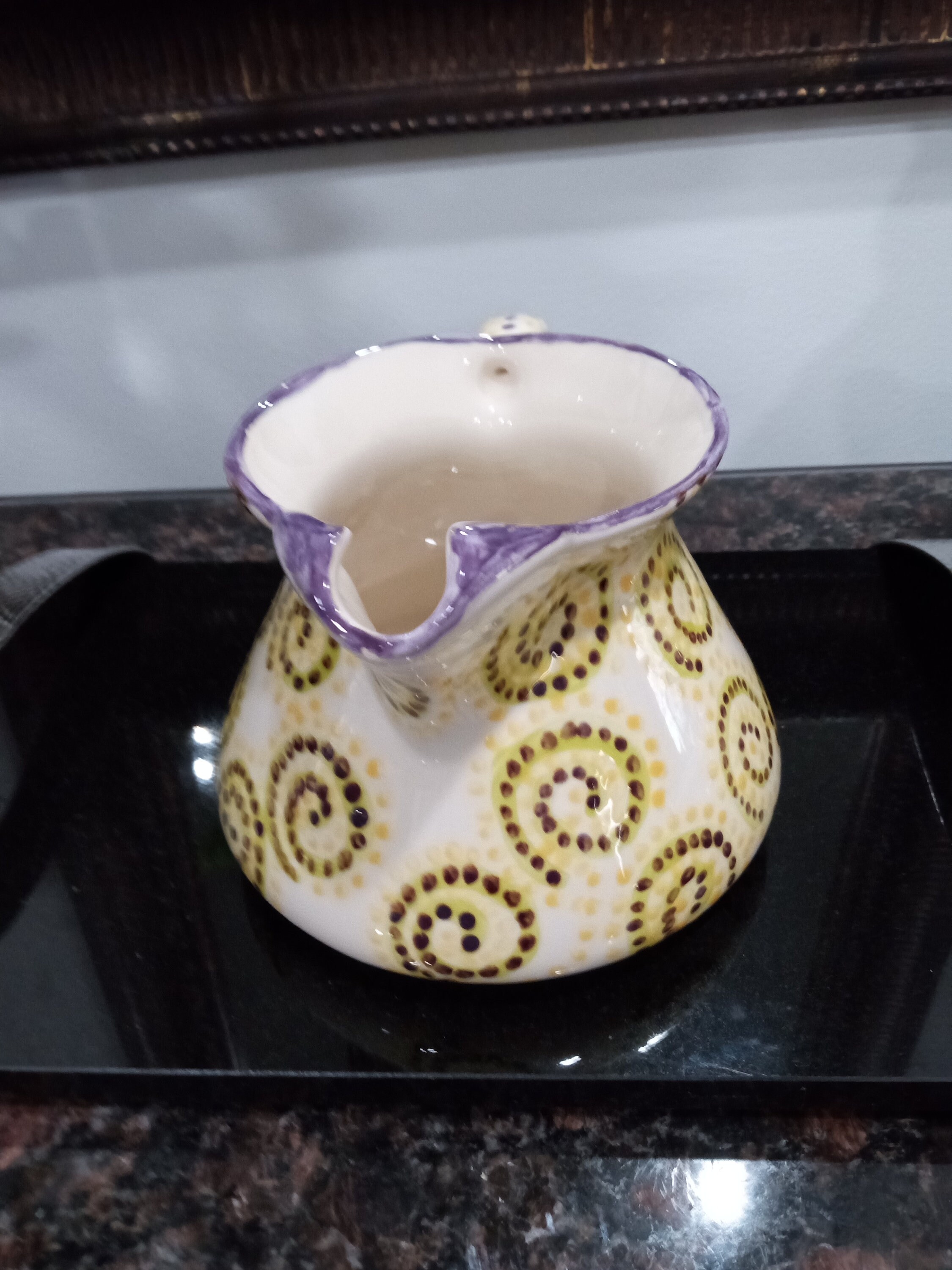 Vintage Pottery SWIRL Hand Painted Pitcher - Etsy