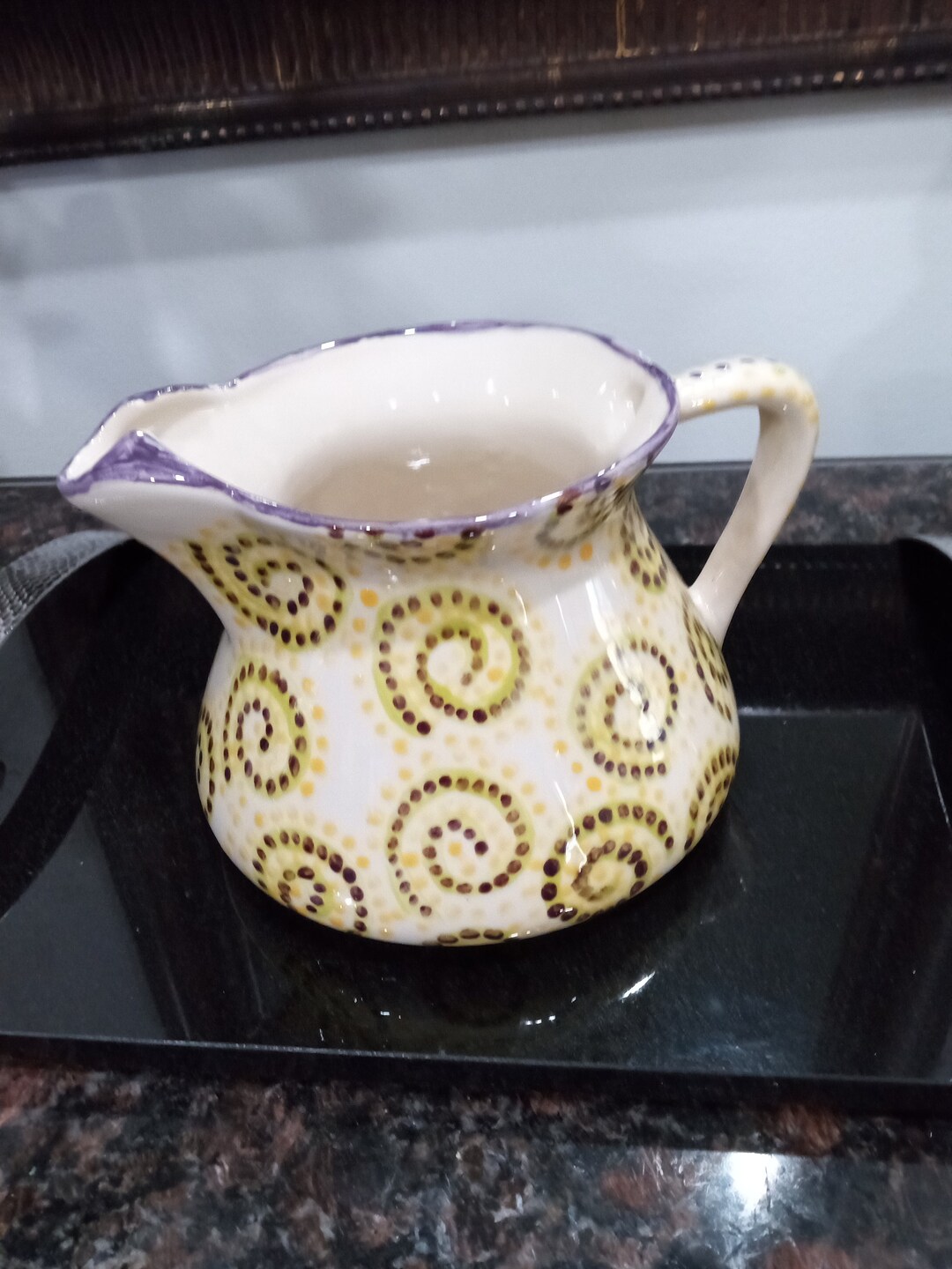 Vintage Pottery SWIRL Hand Painted Pitcher - Etsy