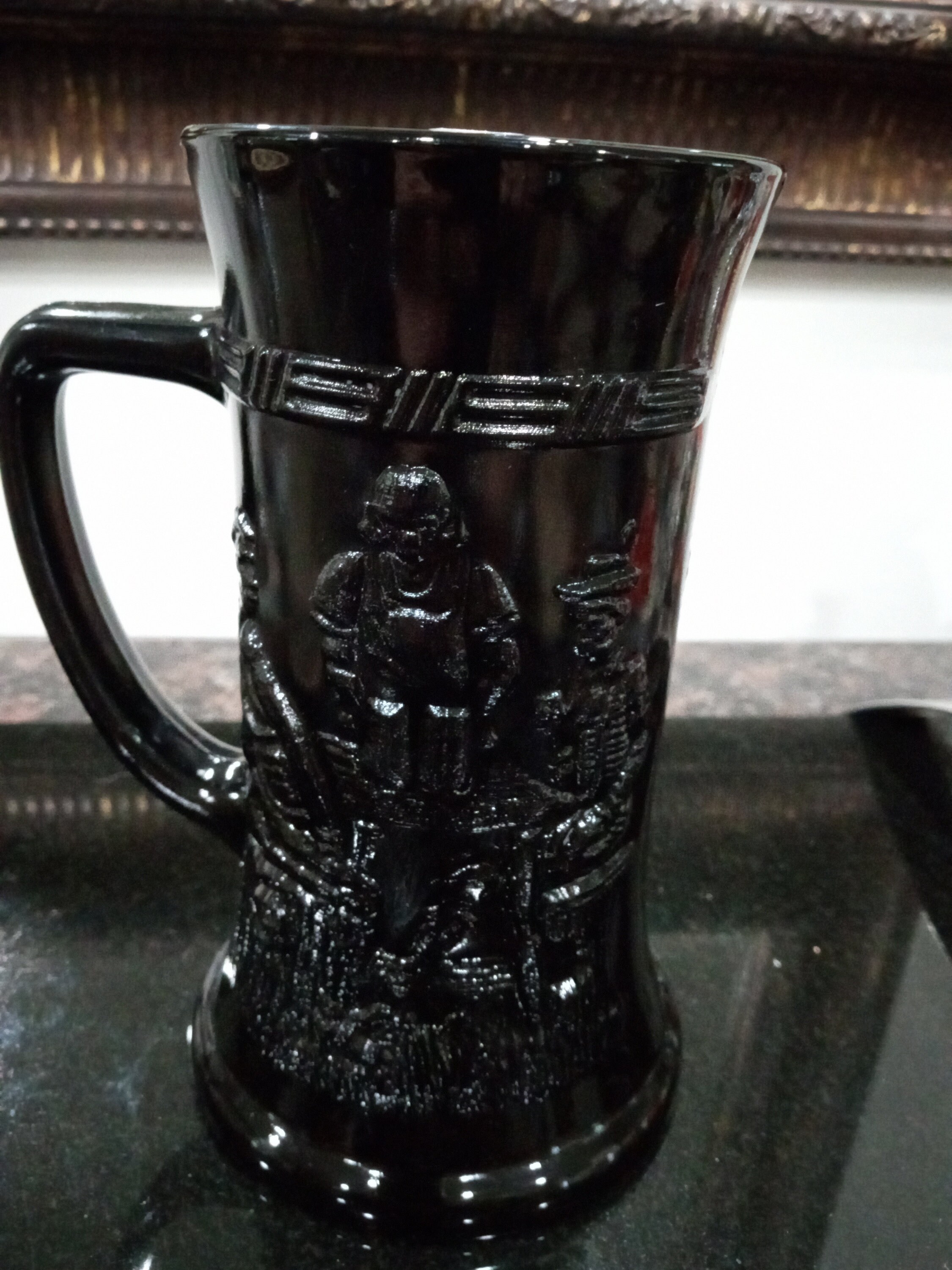 Vintage Black TIARA Glass Beer Stein Tavern Scene Mug - Etsy