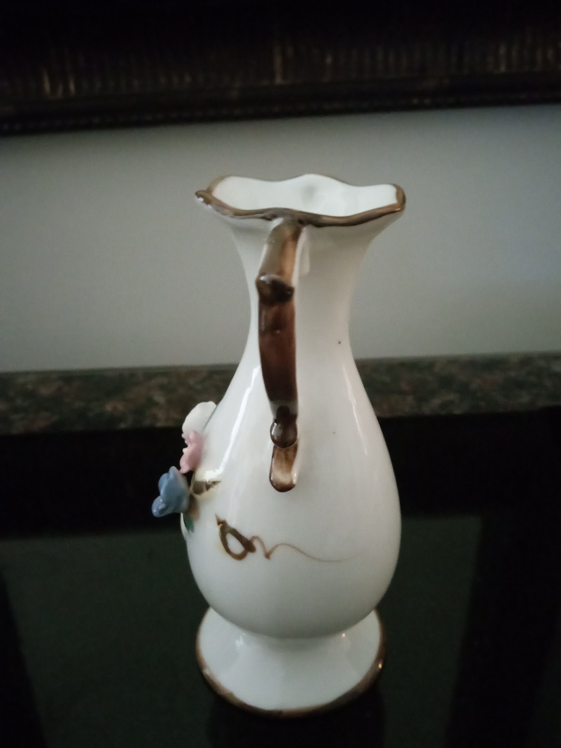 Vintage White Glazed Porcelain 3D Roses Bud Vase - Etsy