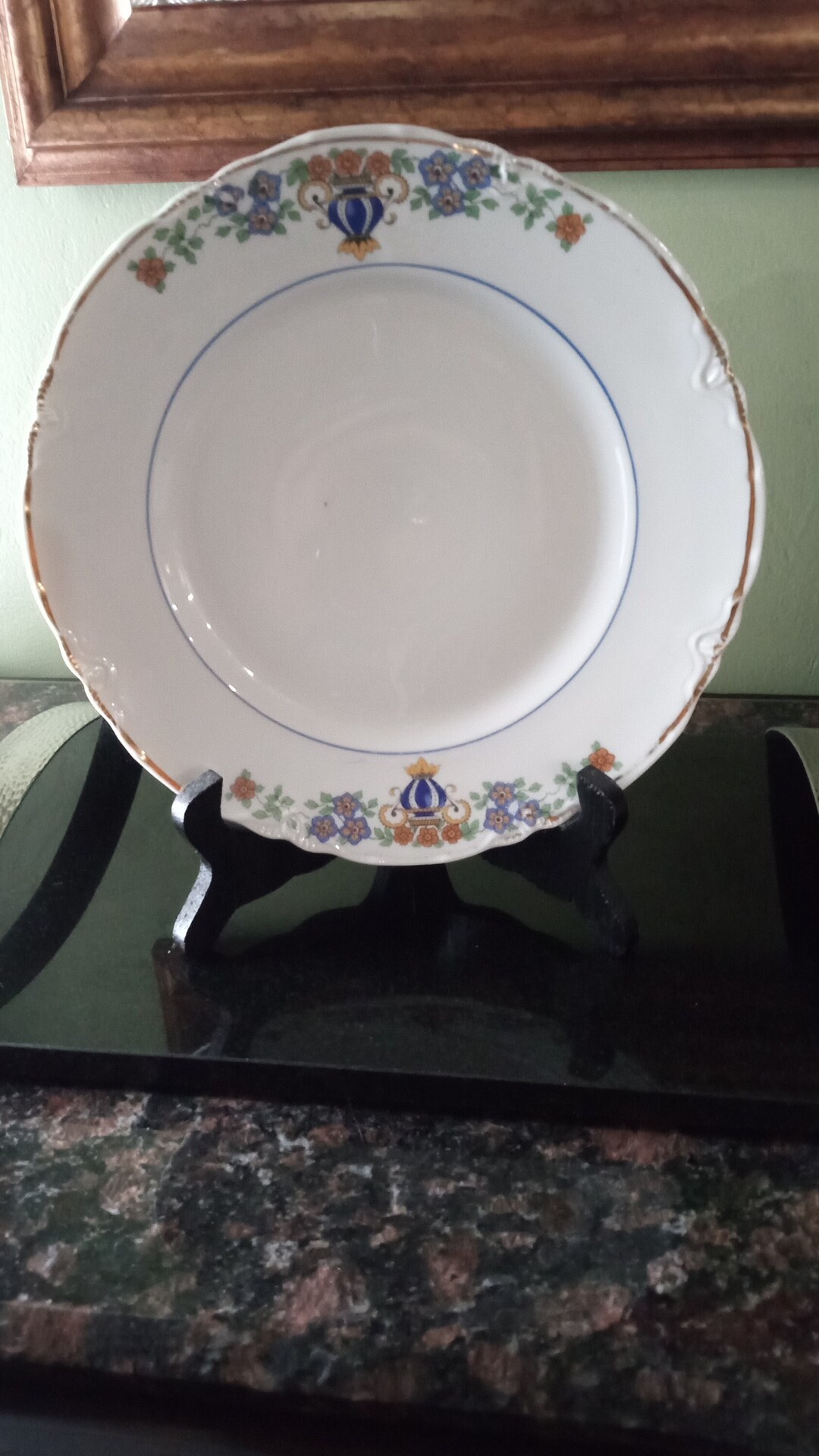 Vintage WARWICK Scalloped Edge Diner Plate Crest Floral Gold Border - Etsy