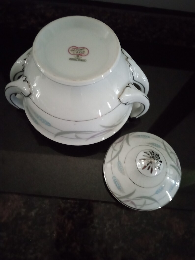Vintage VALMONT China Royal Wheat Pattern Sugar Bowl - Etsy