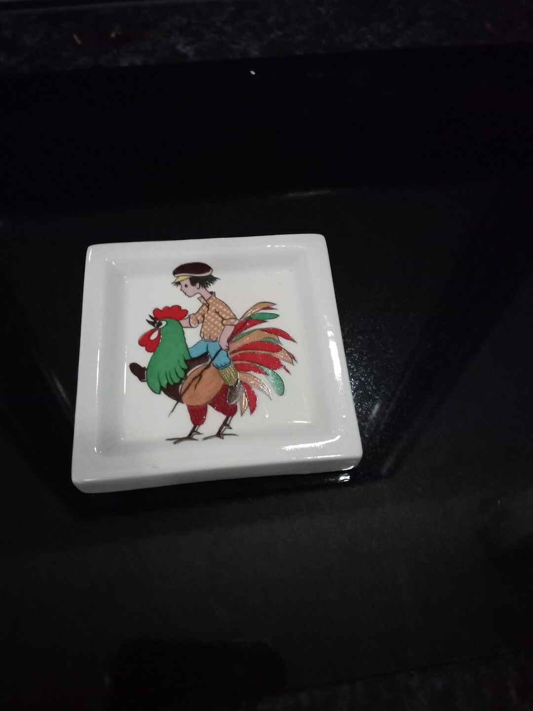 Vintage Old Forge Pottery Boy Ridding Rooster. SPEXHALL - Etsy