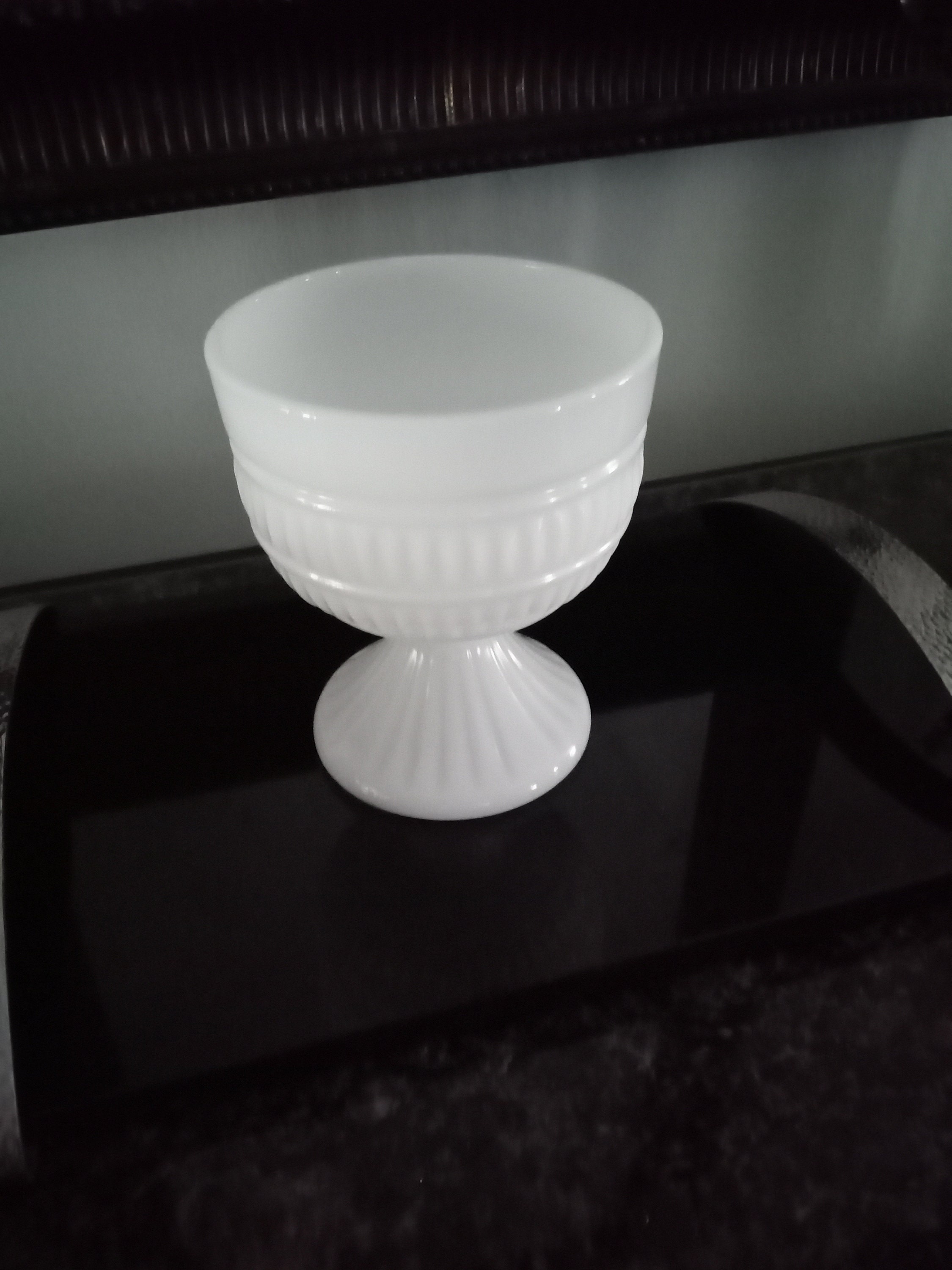 Vintage Milk Glass Chalice - Etsy