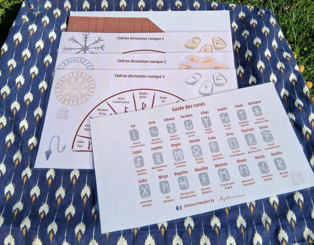 Pack of Laminated Rune Divination Dials for Pendulum Practice - Etsy