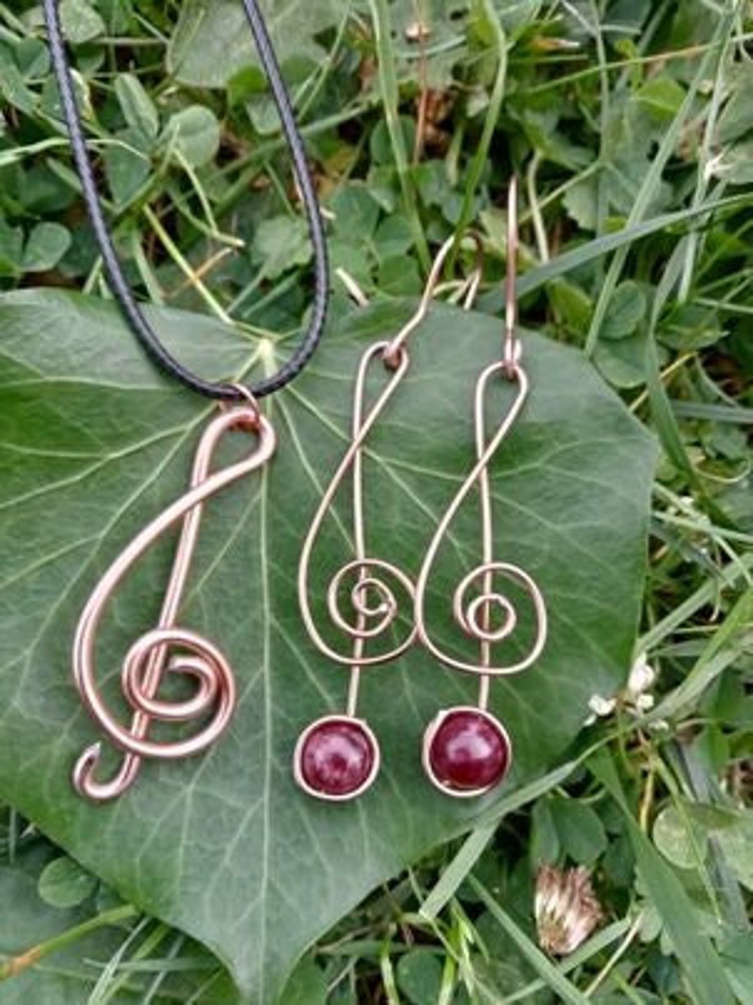 Handmade Treble Clef and Natural Stone Set for Music Fans With - Etsy