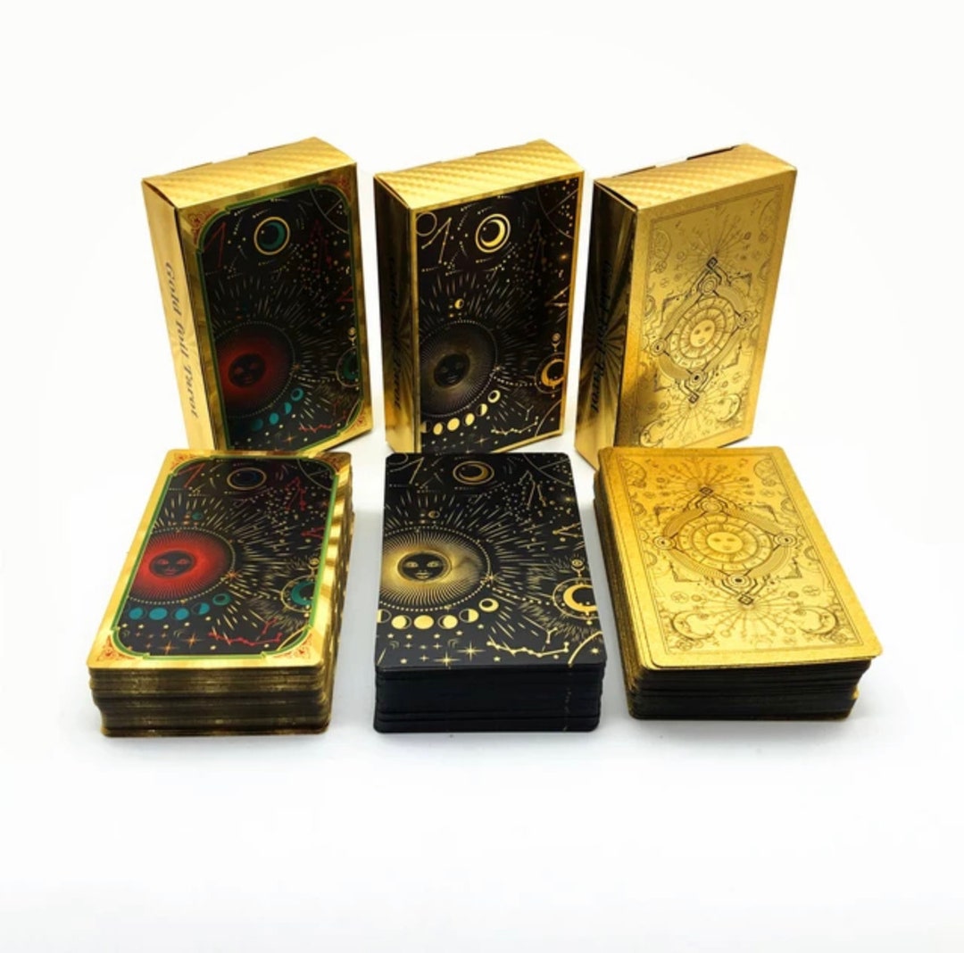 1 Deck Gold Tarot Plastic Oracle Cards Waterproof Durable Home - Etsy