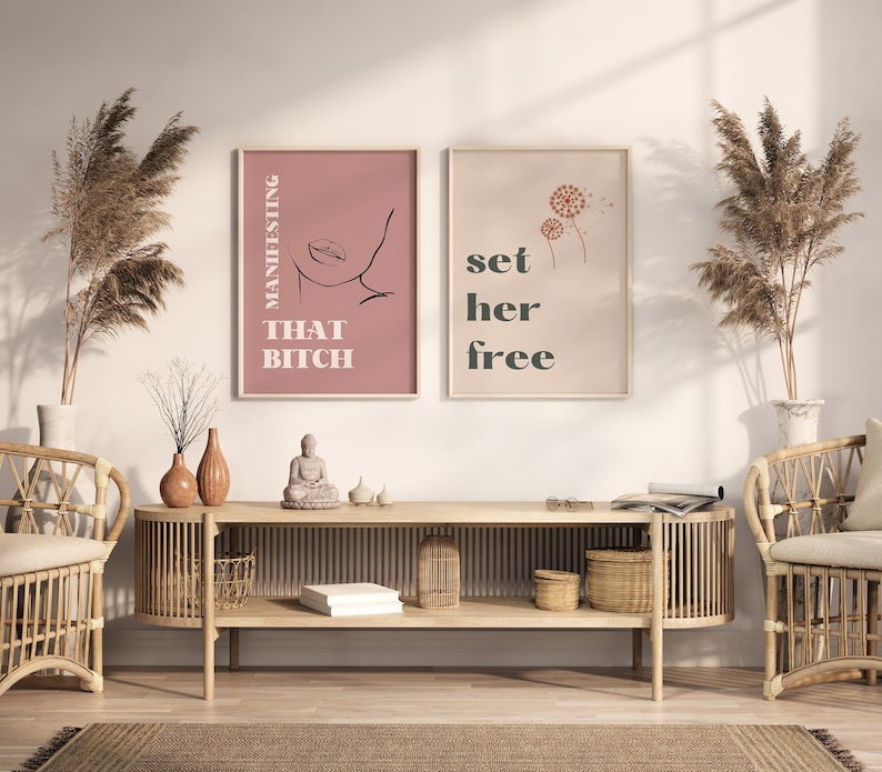 Set of 2 Girl Boss Art | Boho Art | Boss Babe| Boho Printable | Cozy ...