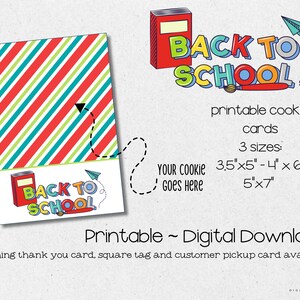 PRINTABLE back to School Cookie Card Custom Cookies 1st Day of School ...