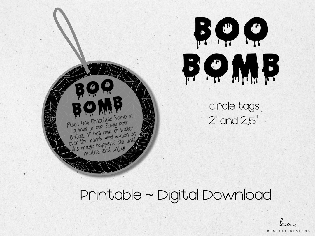 PRINTABLE Boo Bomb Instant Digital Download PDF Multiple - Etsy