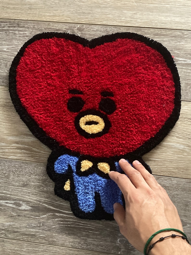 BT21 Mini Tata Rug, BTS Fan Gift, Custom Handmade Rug, Hand Tufted Rug ...