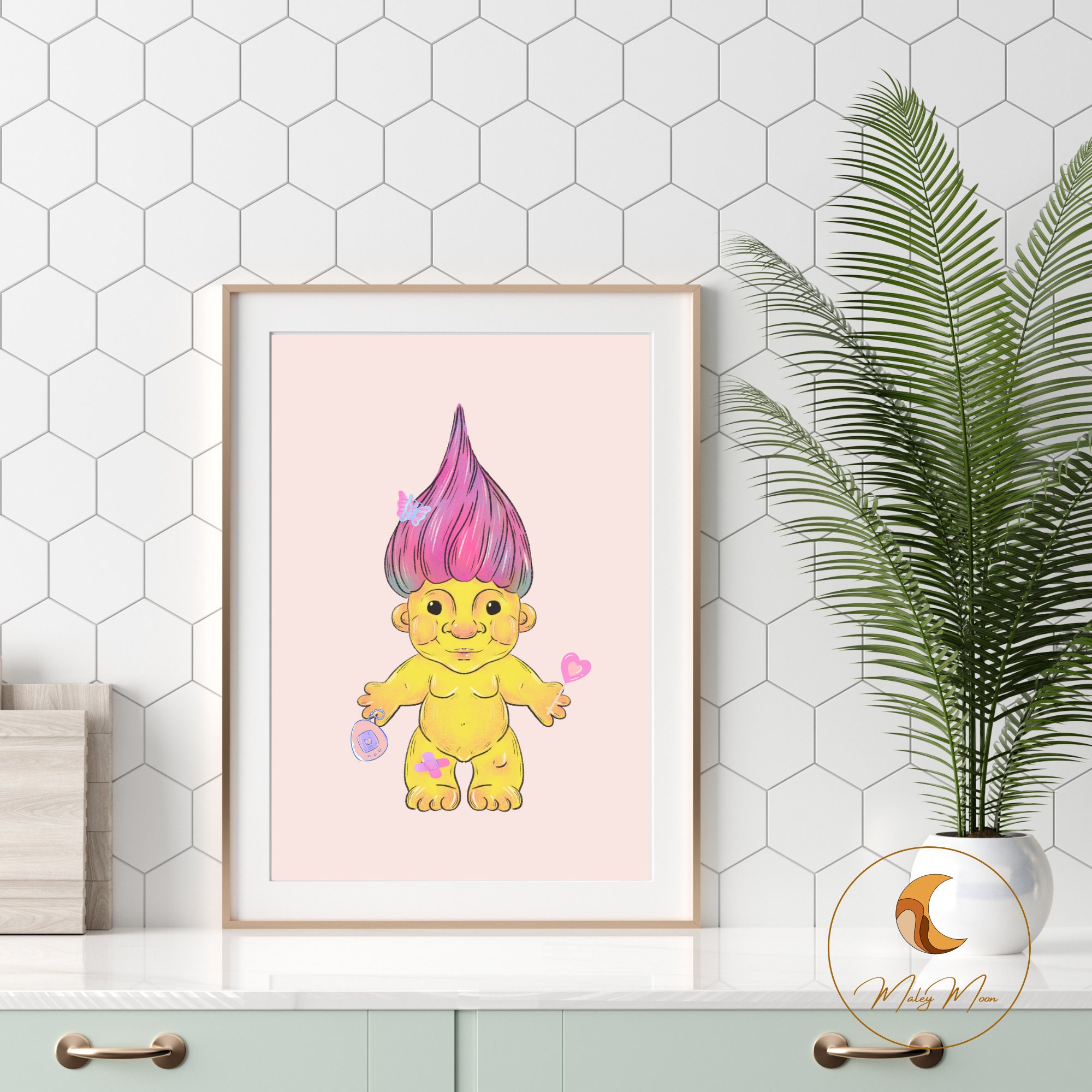 Troll Doll Print, 90s Print, 90s Wall Art, Nostalgic Wall Art Printable ...