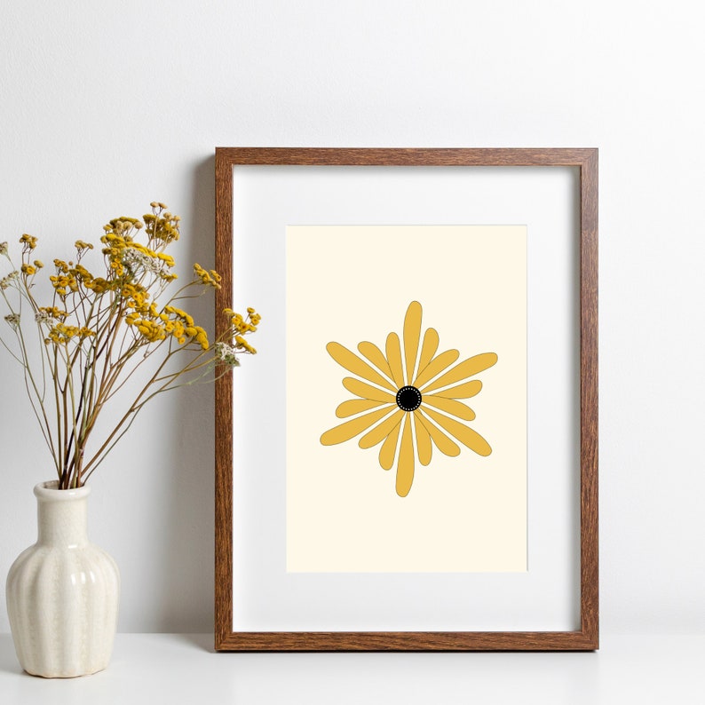 Simple Flower Print, Single Flower Print, Trendy Floral Print, Large ...