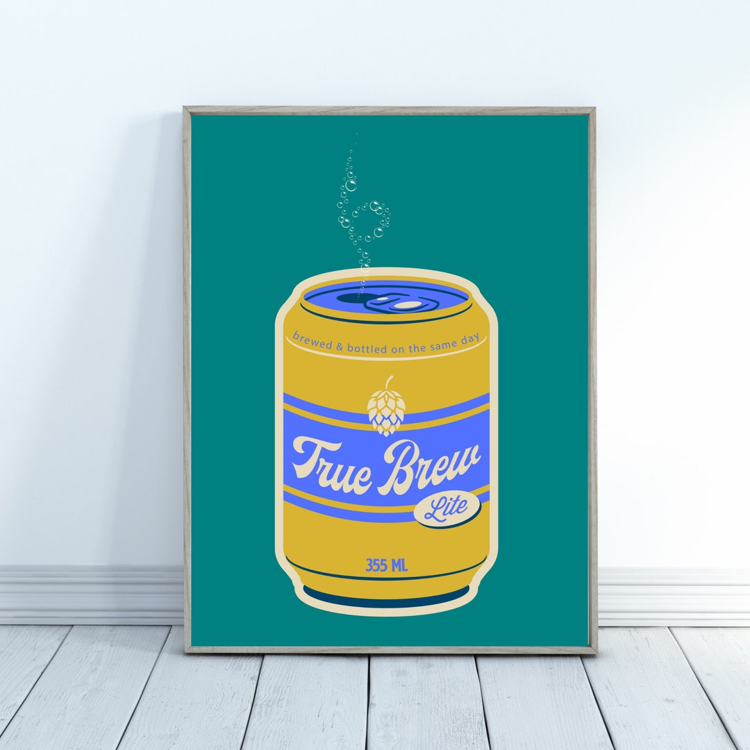 Retro Drink Print, Beer Poster, Trendy Wall Art, Retro Alcohol Print ...
