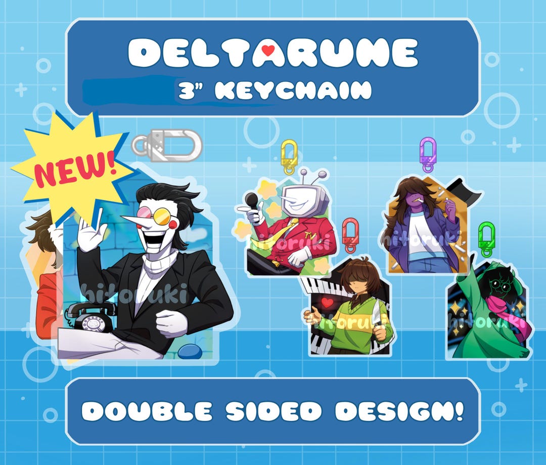 Deltarune Double Sided Acrylic Keychains || Kris Susie Ralsei Tenna ...