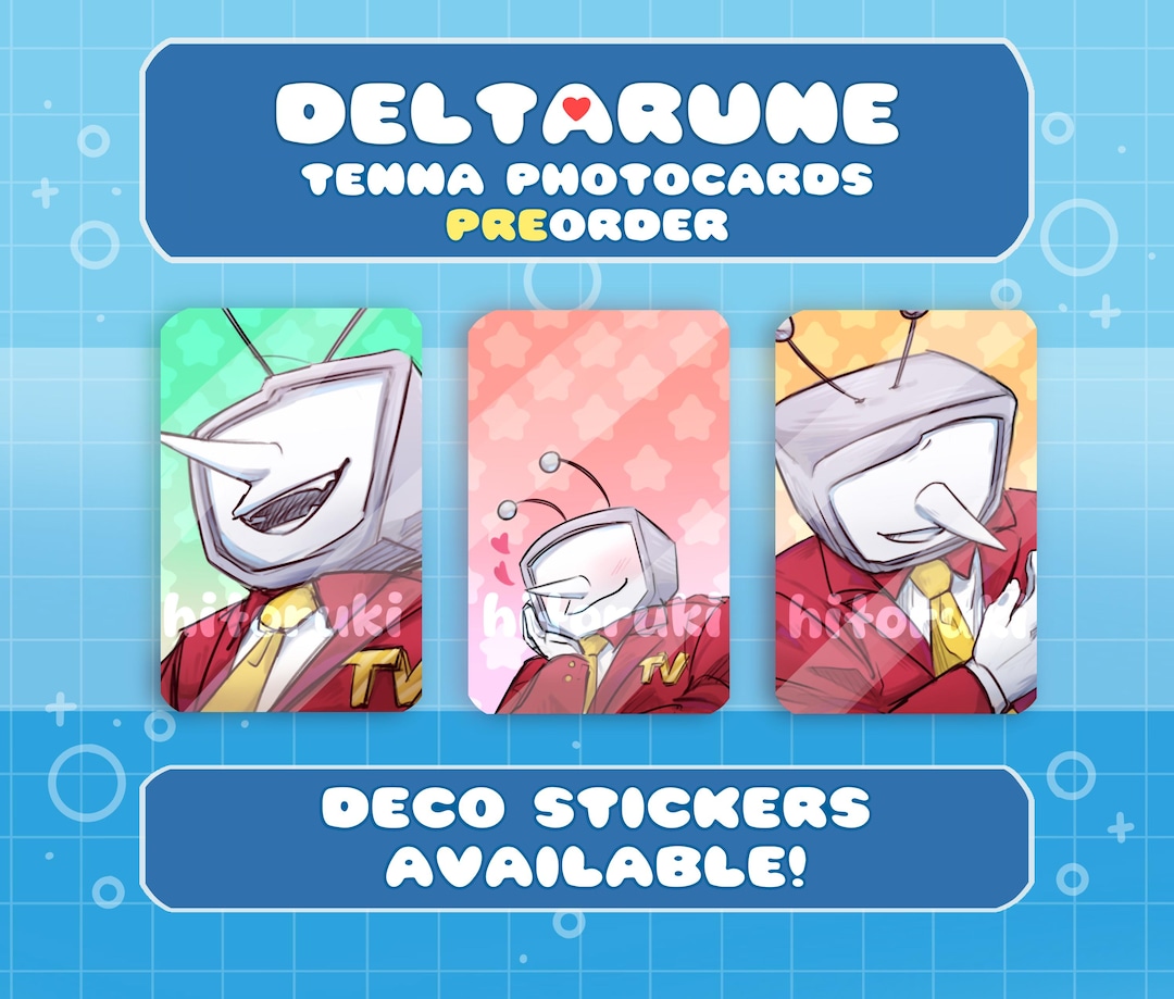 Deltarune Tenna Photocards + Vinyl Deco Sheet PREORDER - Etsy Australia