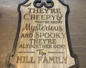 Addams Family Style Personalized Mantle or Door Sign for Halloween - Etsy