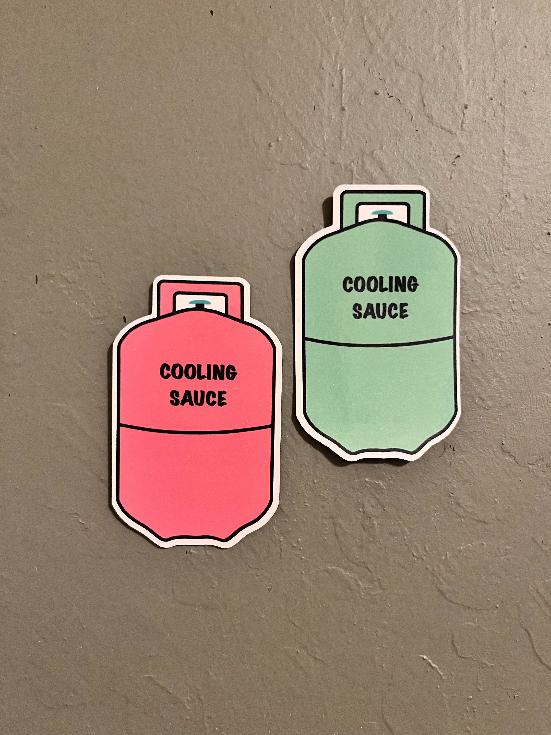 Cooling Sauce Green R22 Refrigerant Tank HVAC Sticker Hilarious Decal ...