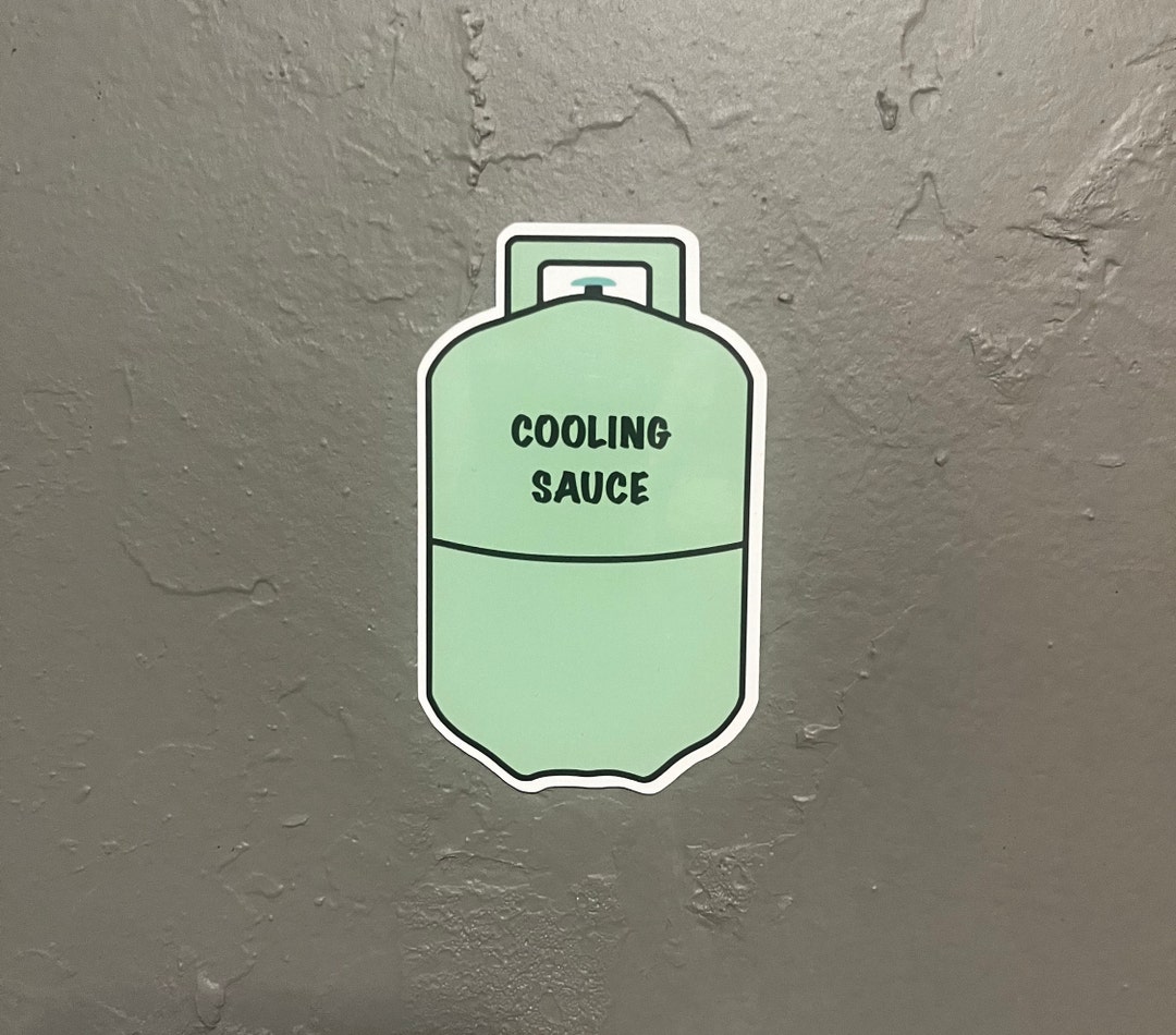 Cooling Sauce Green R22 Refrigerant Tank HVAC Sticker Hilarious Decal ...