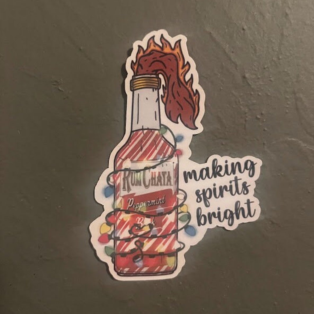 Making Spirits Bright Christmas Molotov Cocktail Sticker Funny Dark ...