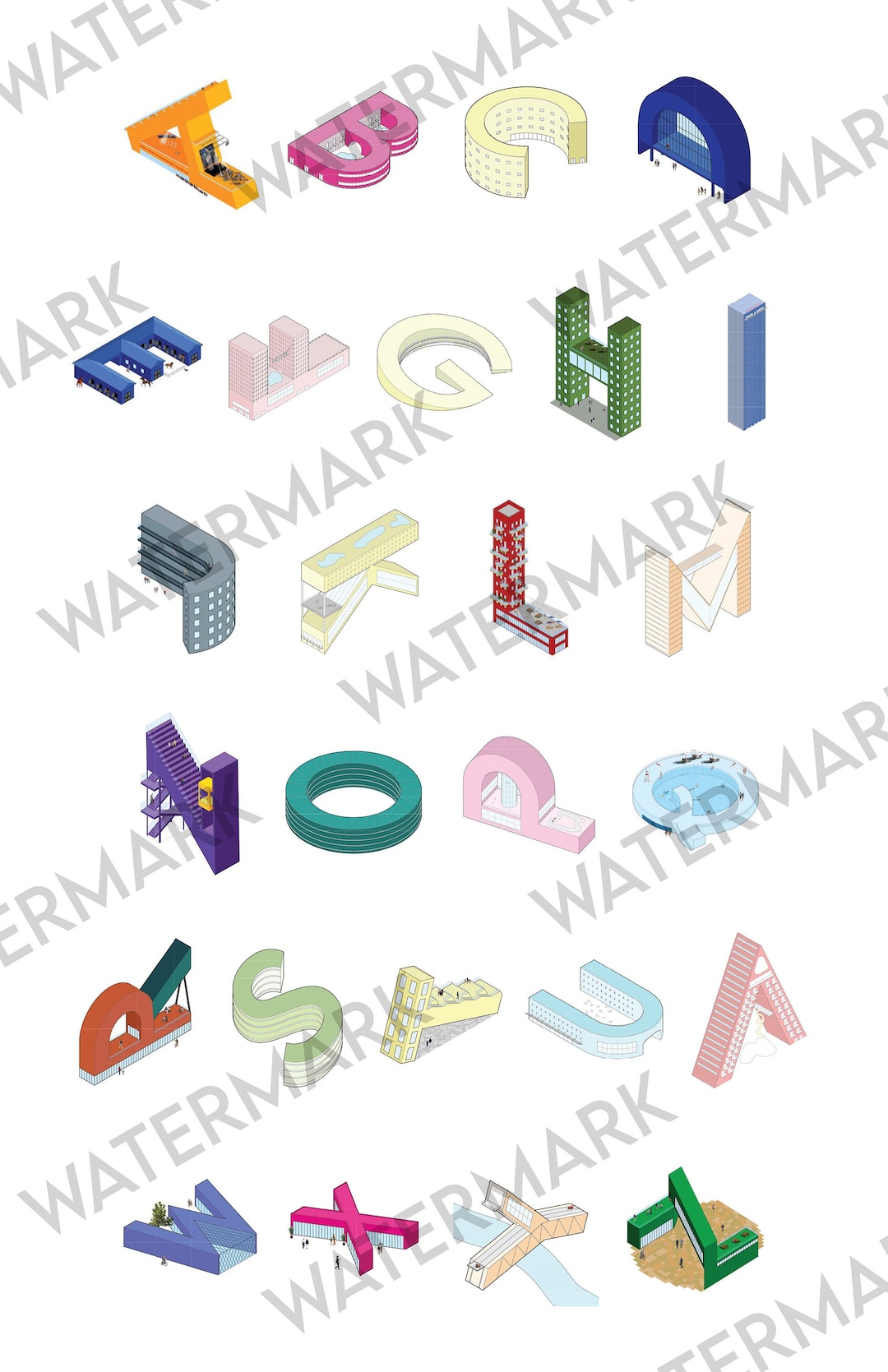 Printable Alphabet Wall Art Poster - Etsy