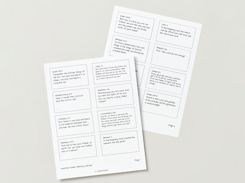 72 Printable Bible Verse Memory Cards About God the Father - Etsy