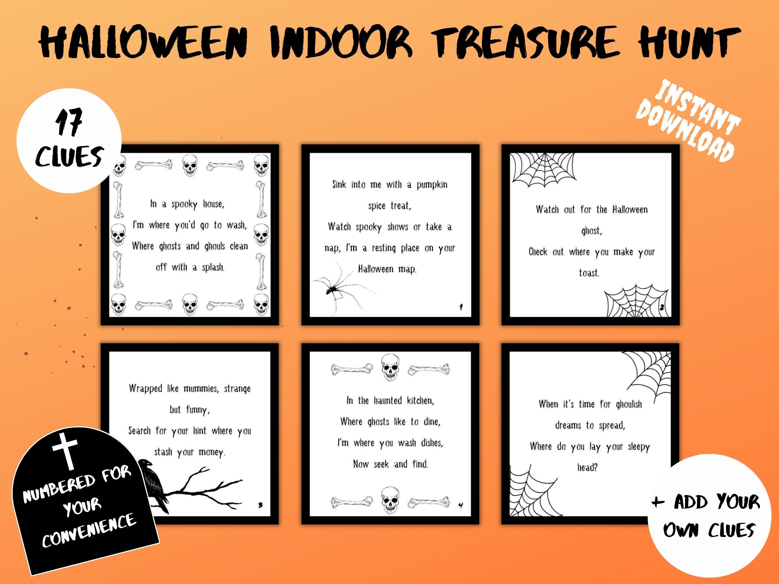 Halloween Indoor Scavenger Hunt Kids and Adults Treasure Hunt Instant ...