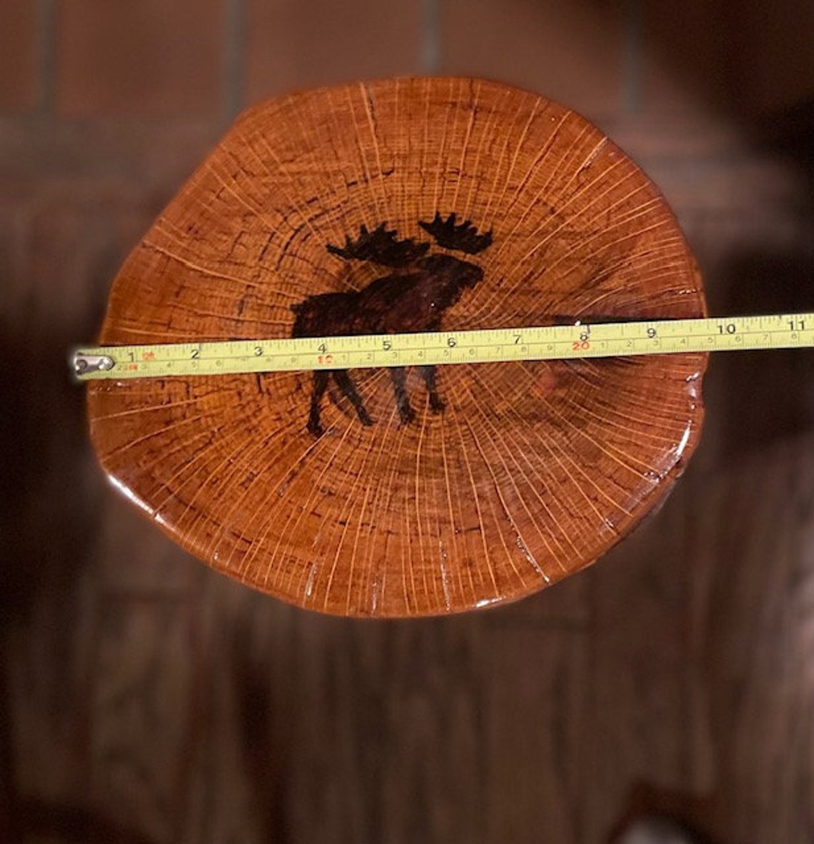 Solid Oak Moose Log Stool - Etsy