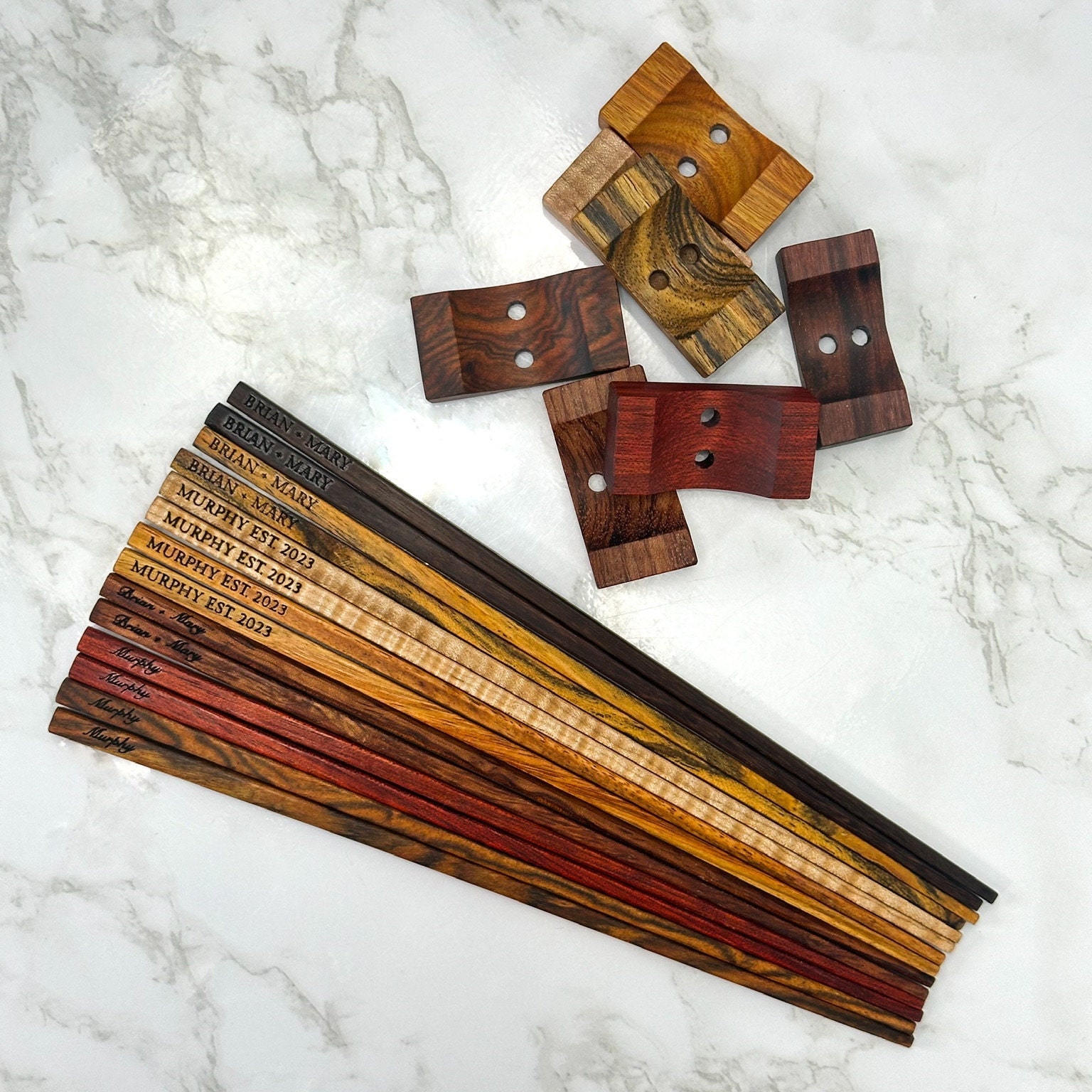 Exotic Handmade Wooden Chopstick Sets - Wedding Gifts - Unique Custom ...