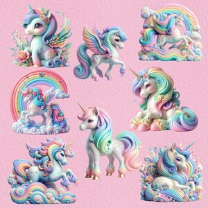 3D Unicorn Clip Art: Whimsical PNG Files (digital Download) - Etsy