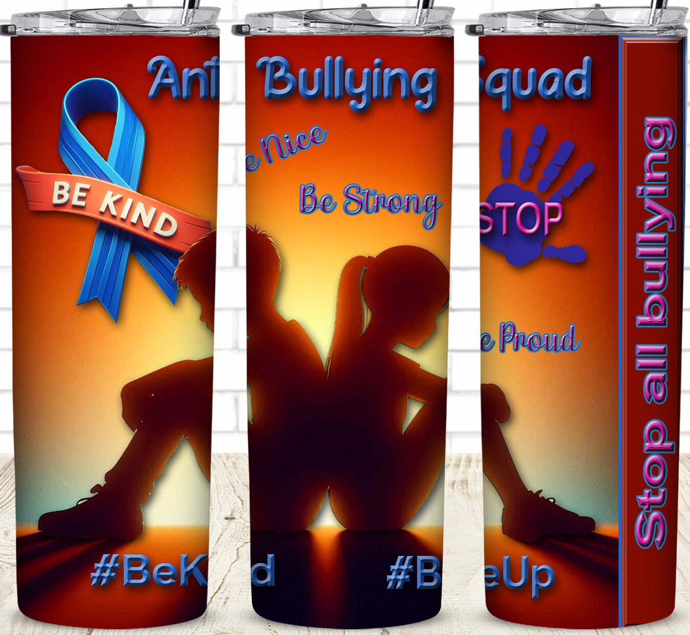 Anti Bullying Awareness Tumbler Wrap: Be Kind Design (PNG, JPEG) - Etsy
