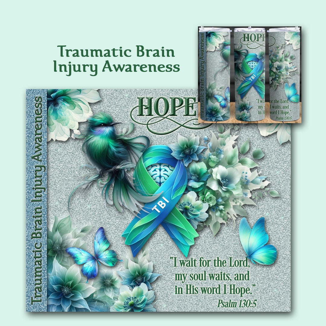 TBI Awareness Tumbler Wrap: Floral Hope Design (JPEG/PNG) - Etsy